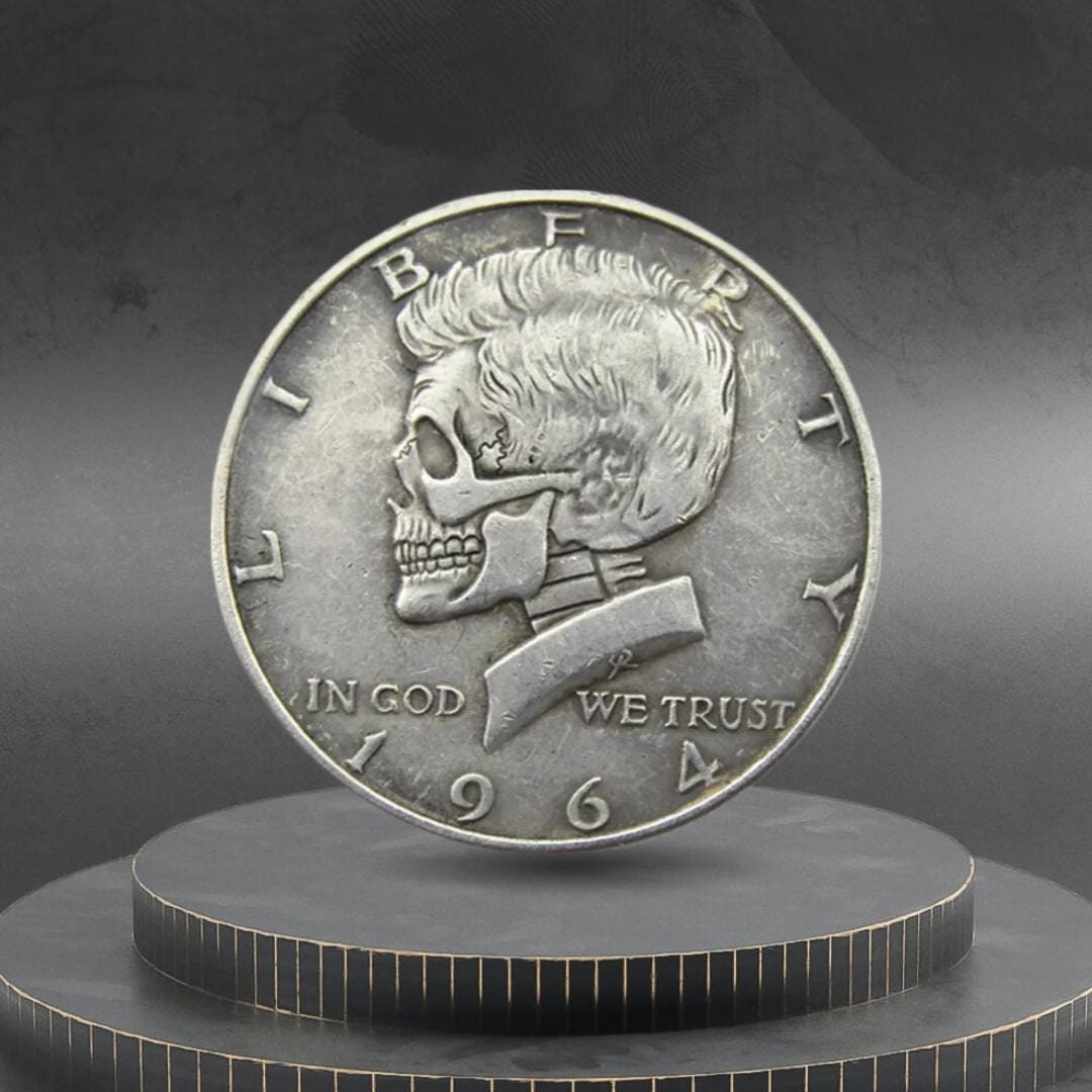 Hobo Coin Skull President Kennedy JFK American Custom Coin Half Dollar ...