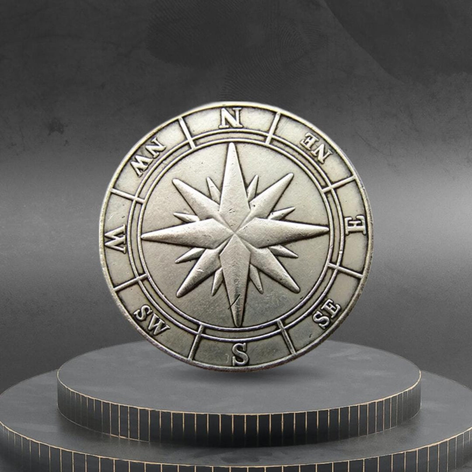 Hobo Coin Compass of the World Direction North South American Custom ...