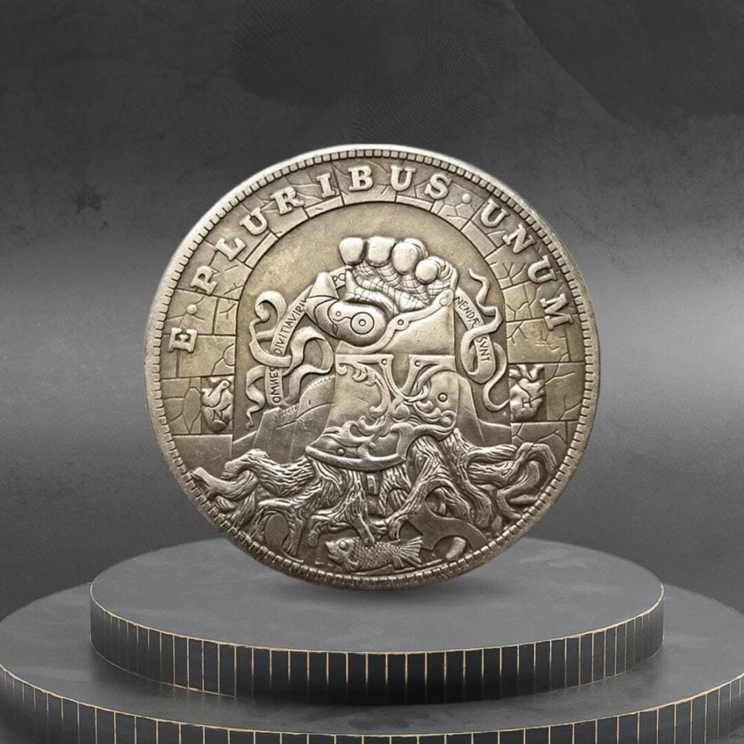 Hobo Coin Tree of Life Medieval Glove Holding Thread of Fate American ...