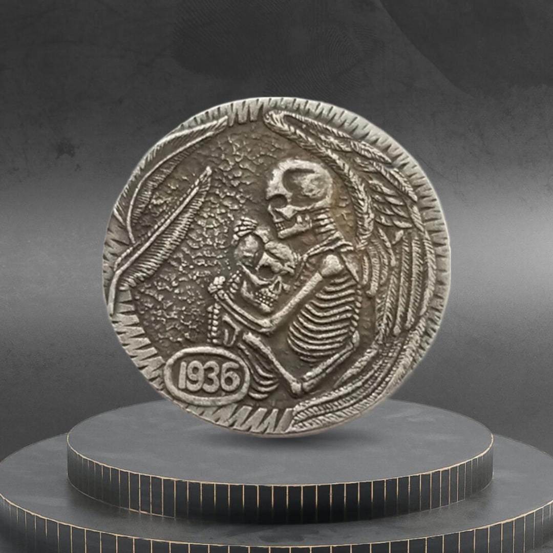 Hobo Coin Skeleton Angel Hug Love After Death Unique American Custom ...
