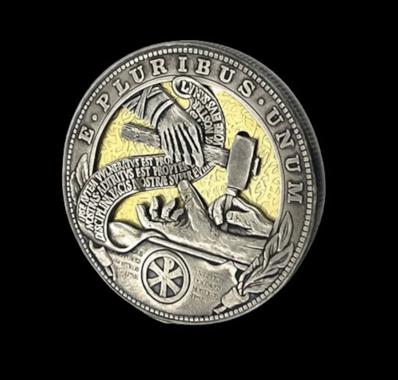 Moving Coin Gods Wrath Golden Background Roman Booteen Morgan Dollar ...