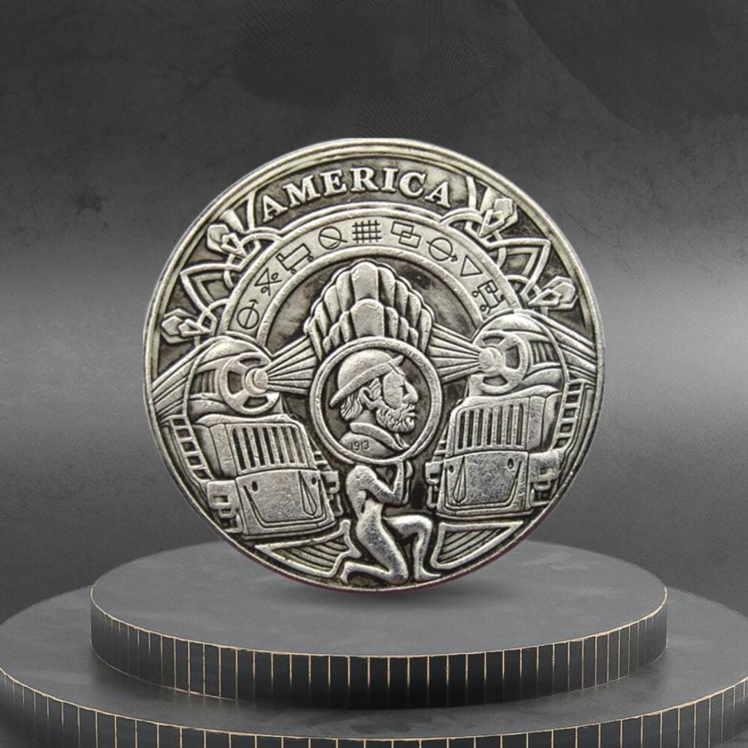 Hobo Coin Homeless Man Walking Trains Railroad Side American Custom ...