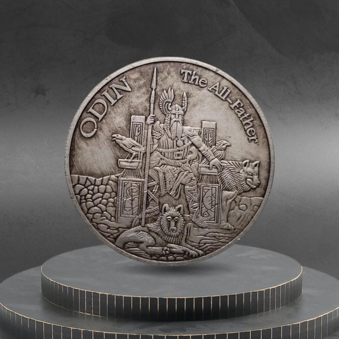 Hobo Coin Odin the All Father Viking Norse God With Wolfs American ...