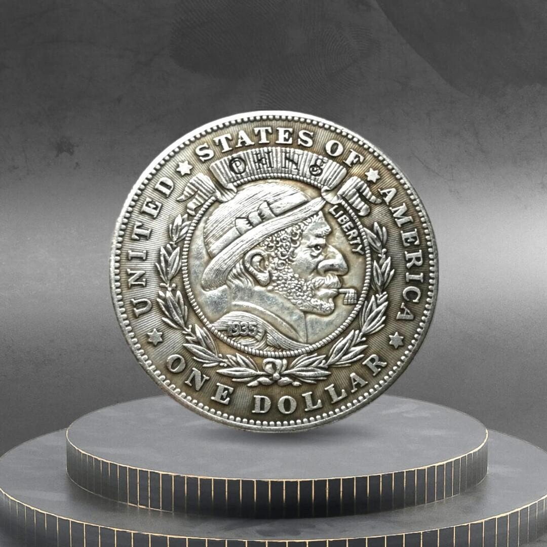 Hobo Coin Old Man Homeless Smoking Pipe Unique Rare American Custom ...