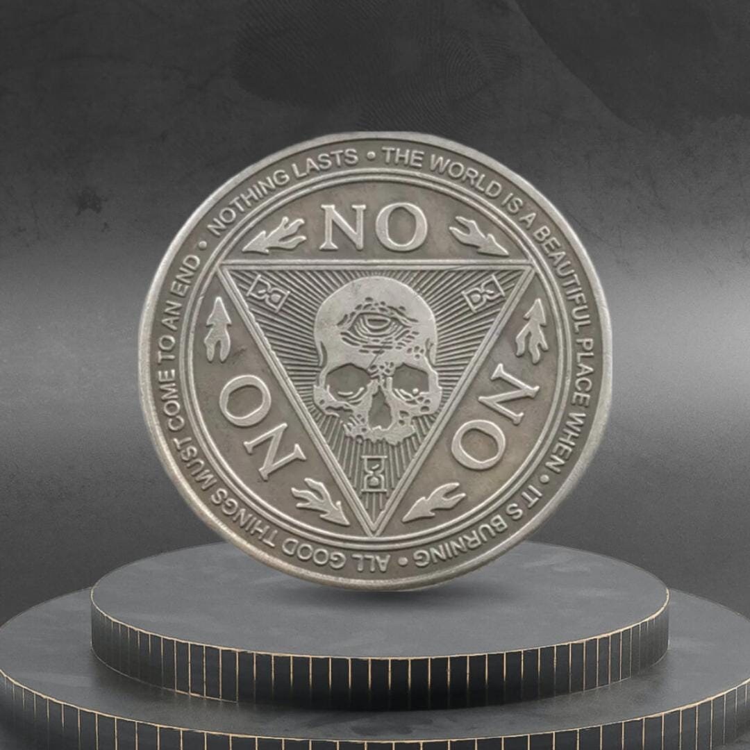 Hobo Coin Skull Yes No Decision Flip Coin Goth Art American Custom Coin Dollar - Etsy