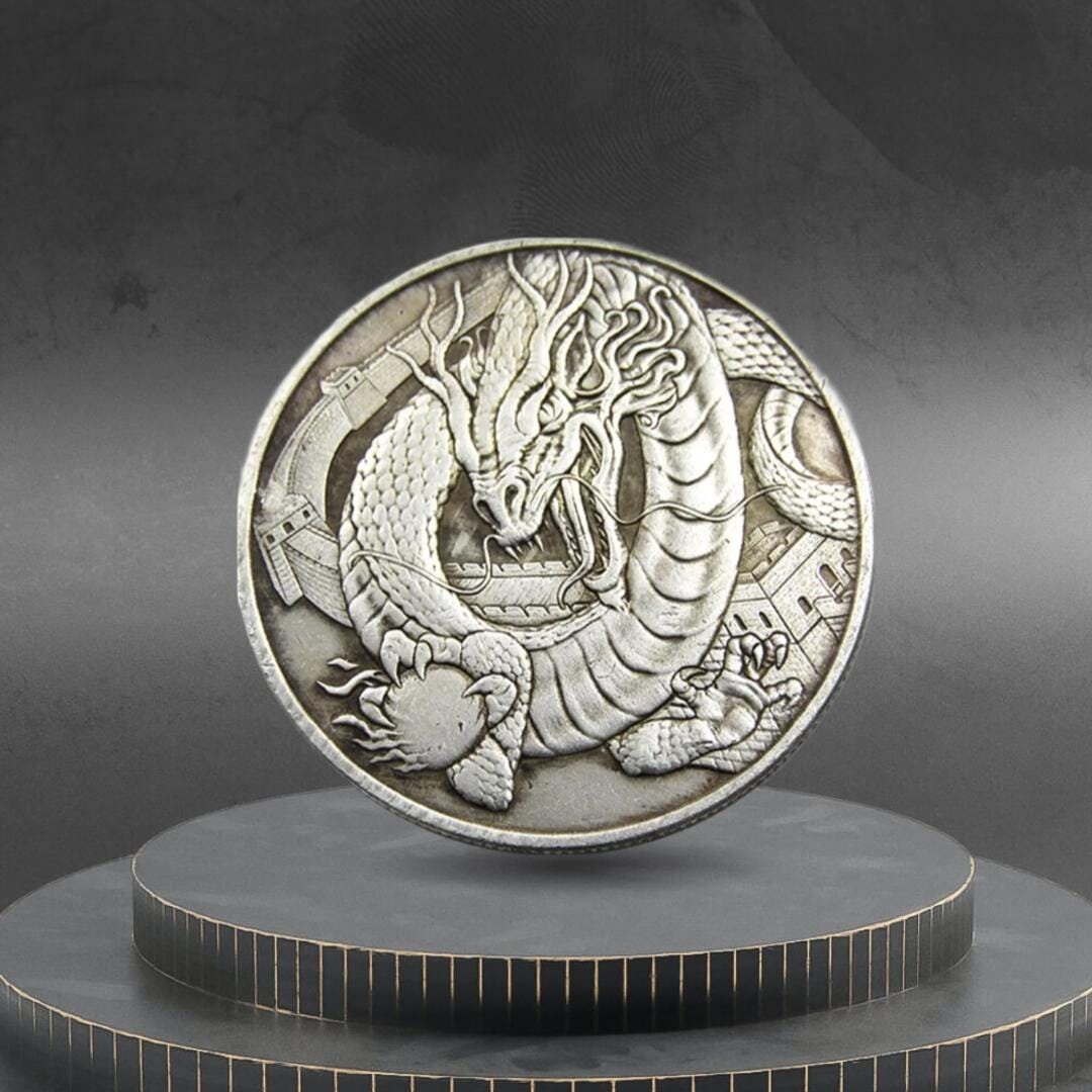 Hobo Coin Chinese Dragon Great Wall of China Lucky Unique Custom Coin ...