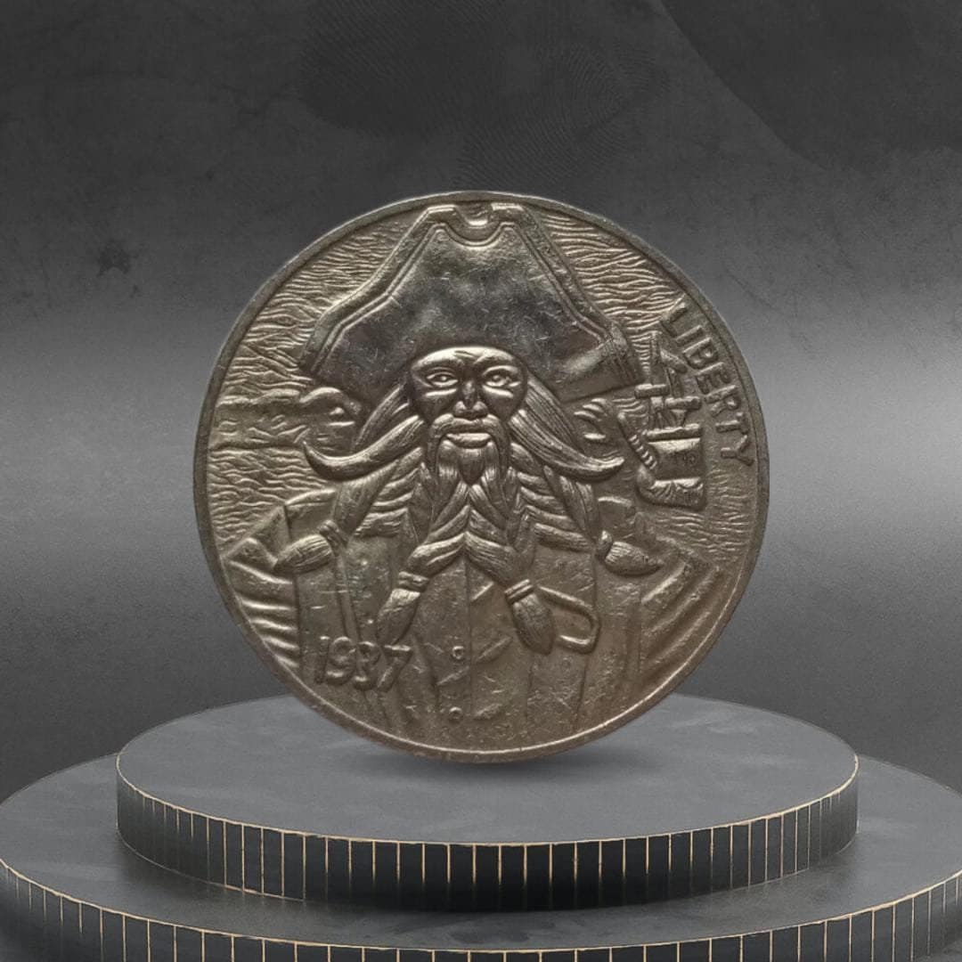 Hobo Coin Black Beard Famous Pirate Captain Ocean Sea American Custom ...