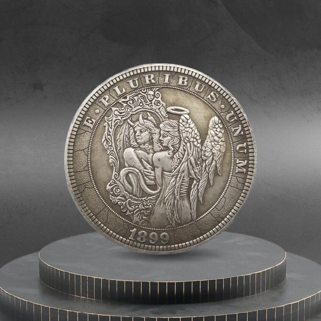 Hobo Coin Angel Demon Good and Bad Heaven Hell Reflection American ...
