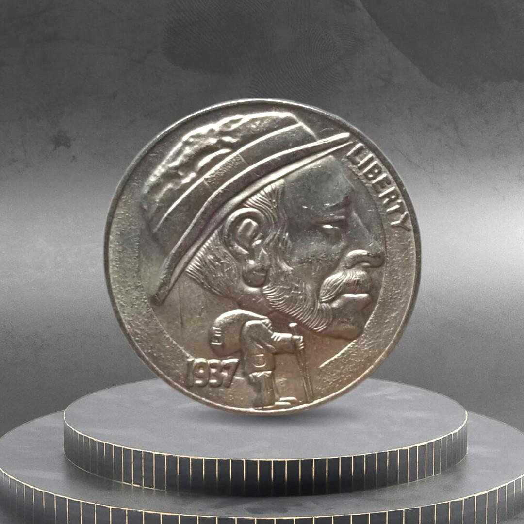 Hobo Coin Old Homeless Man Walking Big Head Travel Custom American Coin ...