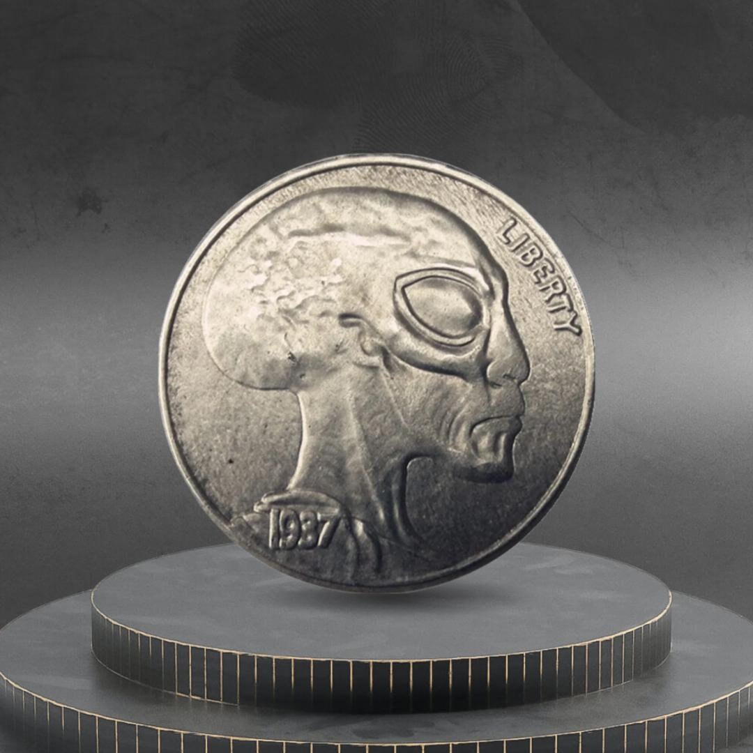 Hobo Coin Alien From Outer Space Extra Terrestrial American Custom Coin ...
