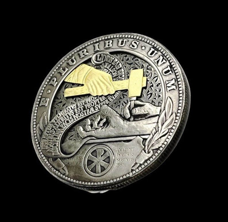 Moving Coin Gods Wrath Golden Background Roman Booteen Morgan Dollar ...