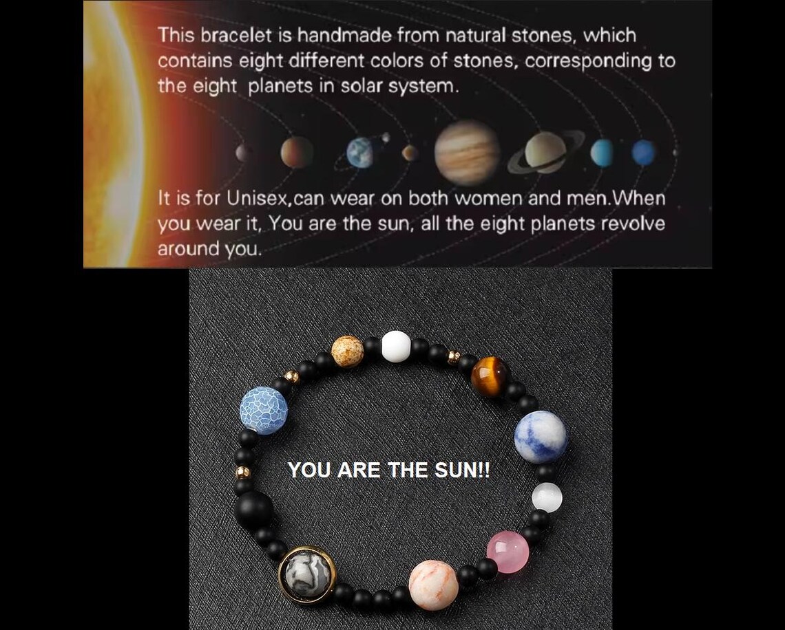 Vintage the Planets Astronomical Bracelet Universe Natural Healing ...