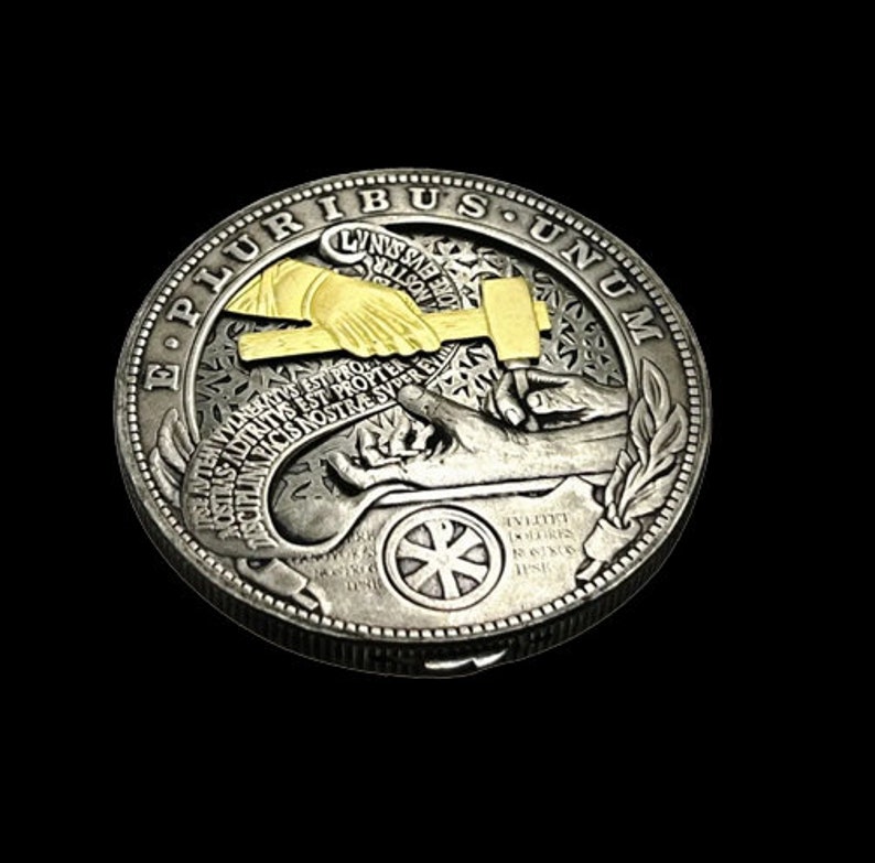 Moving Coin Gods Wrath Golden Background Roman Booteen Morgan Dollar ...