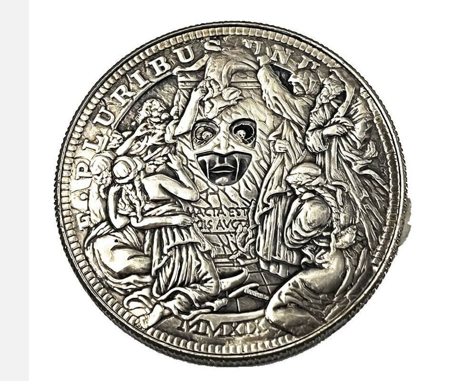 Mechanical Coin Roman Booteen Evil Face Medieval Alter 4 Moving Faces ...