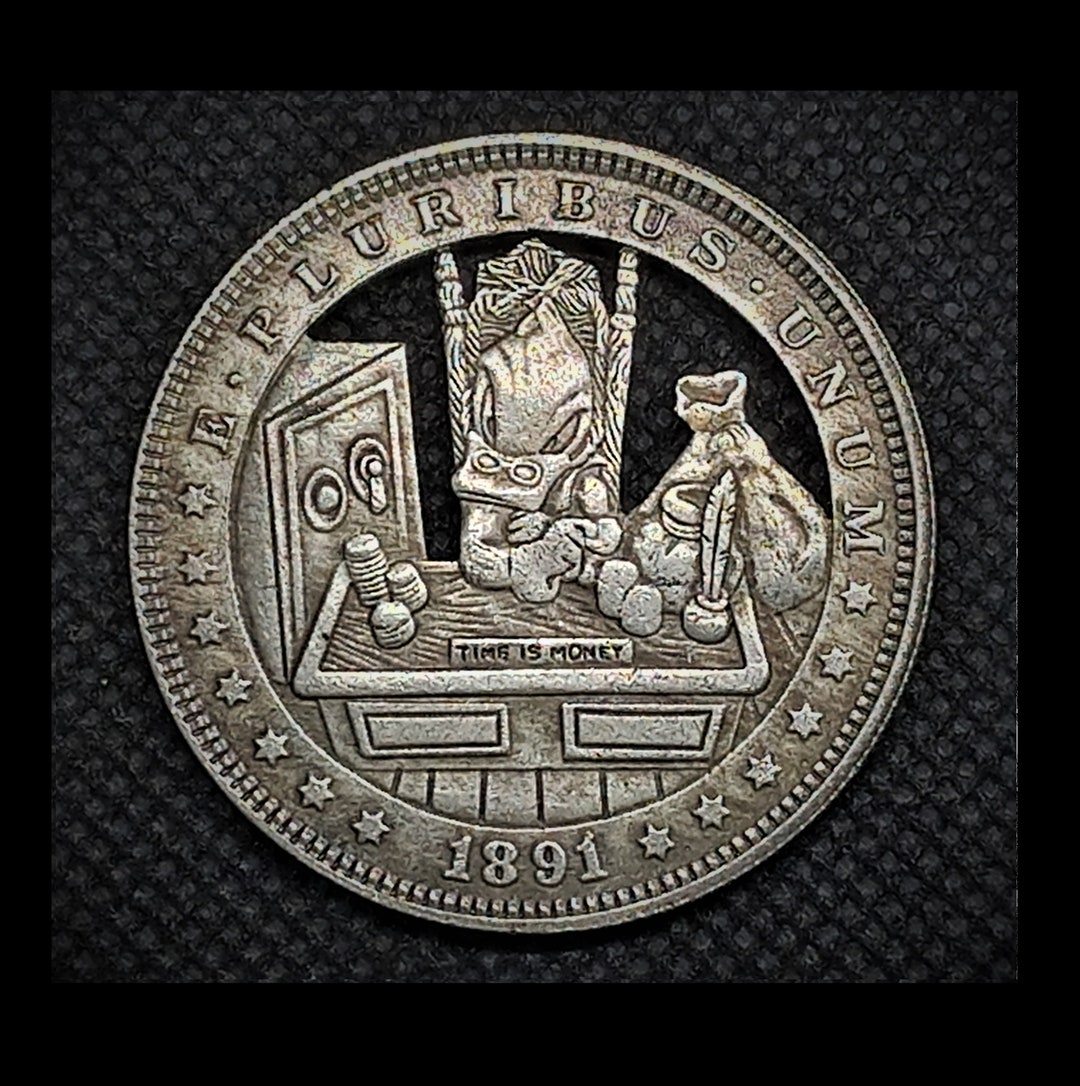 Hand Cut Scrooge Mcduck Time is Money Cartoon Hobo Coin Cutting Jewelry ...