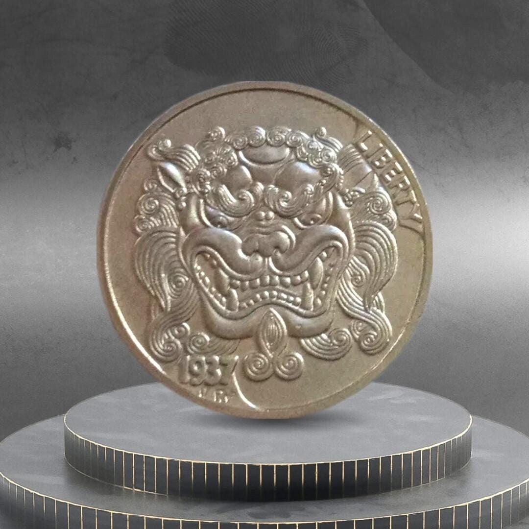 Hobo Coin Chinese Imperial Guardian Lion Foo Dog American Custom Coin ...
