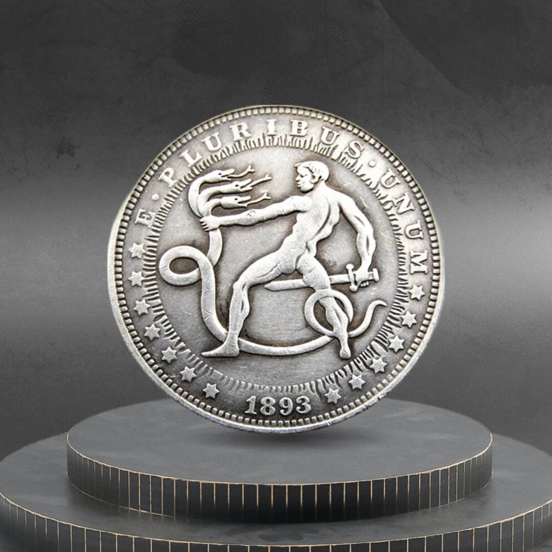 Hobo Coin Hercules Roman Greek Hero Fighting Hydra American Custom Coin ...