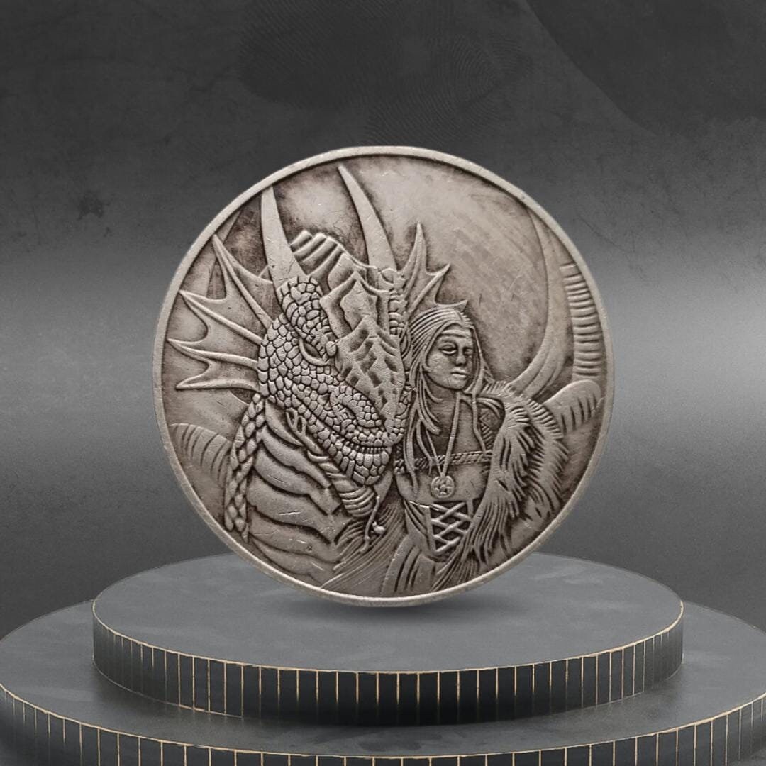 Hobo Coin Queen of Fire Breathing Dragons Medieval Beasts American ...