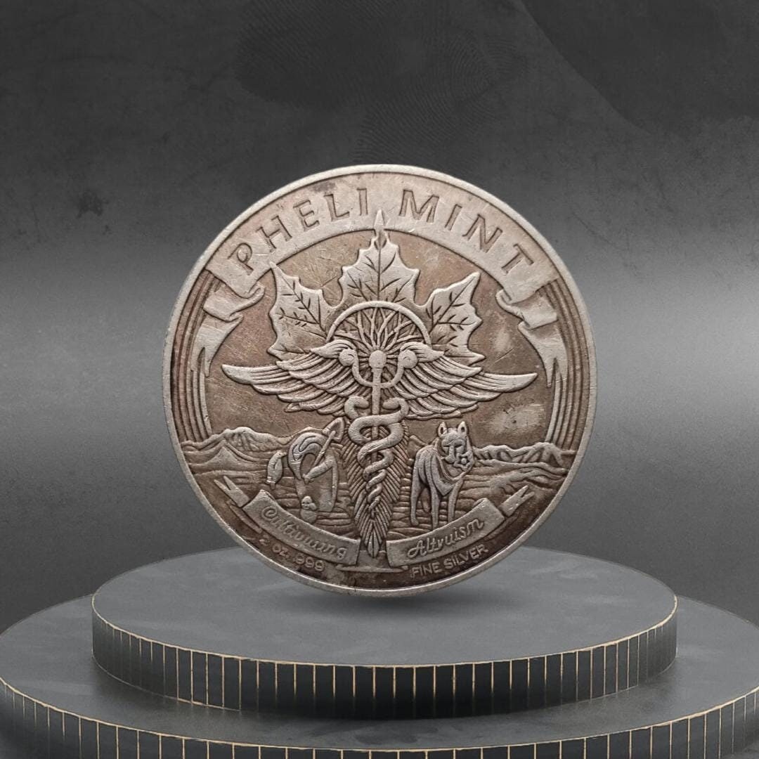 Hobo Coin Wolf in the Wild Pheli Mint American Custom Coin Dollar - Etsy