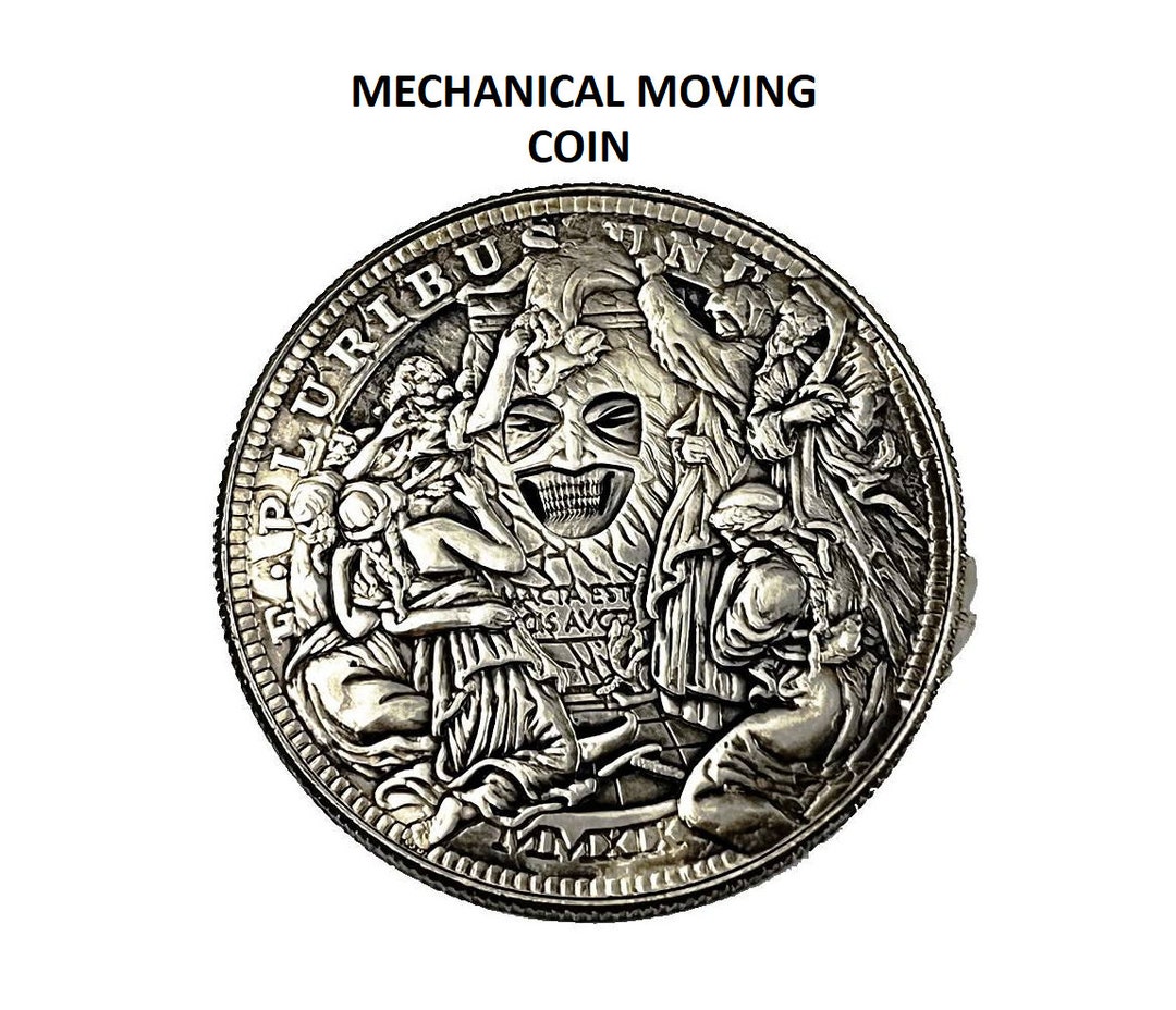 Mechanical Coin Roman Booteen Evil Face Medieval Alter 4 Moving Faces ...