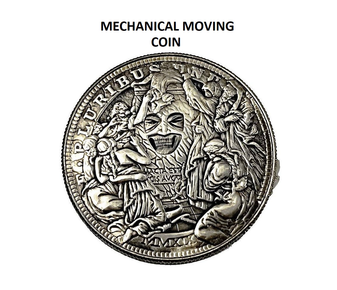 Mechanical Coin Roman Booteen Evil Face Medieval Alter 4 Moving Faces ...
