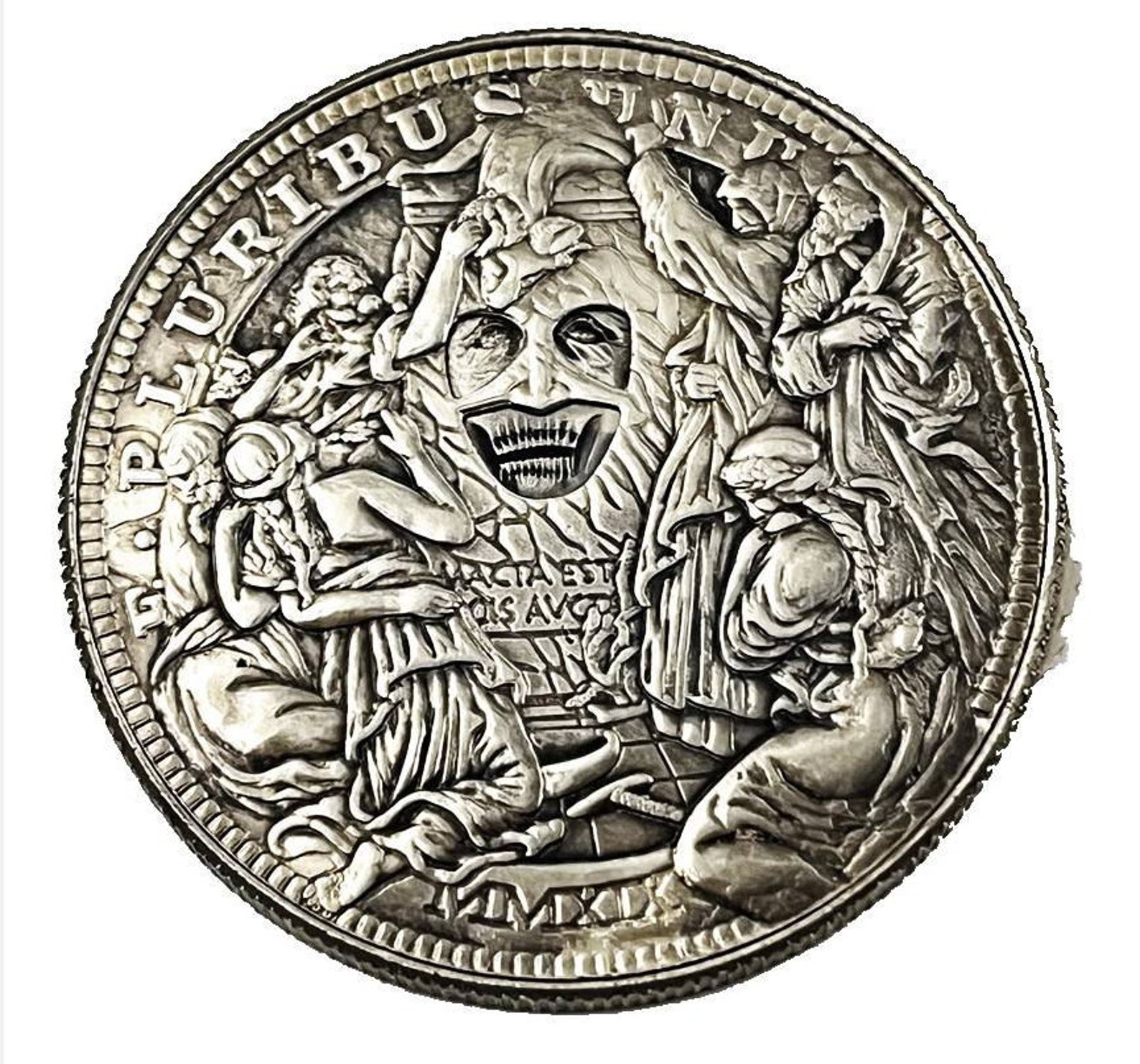 Mechanical Coin Roman Booteen Evil Face Medieval Alter 4 Moving Faces ...