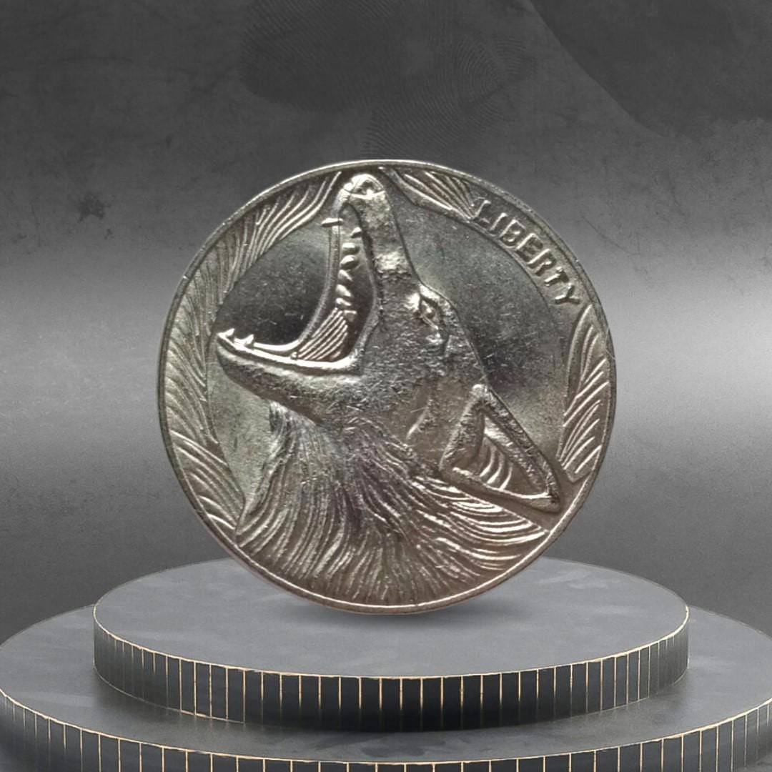 Hobo Coin Wild Gray Wolf Howling at the Moon Animal American Custom ...