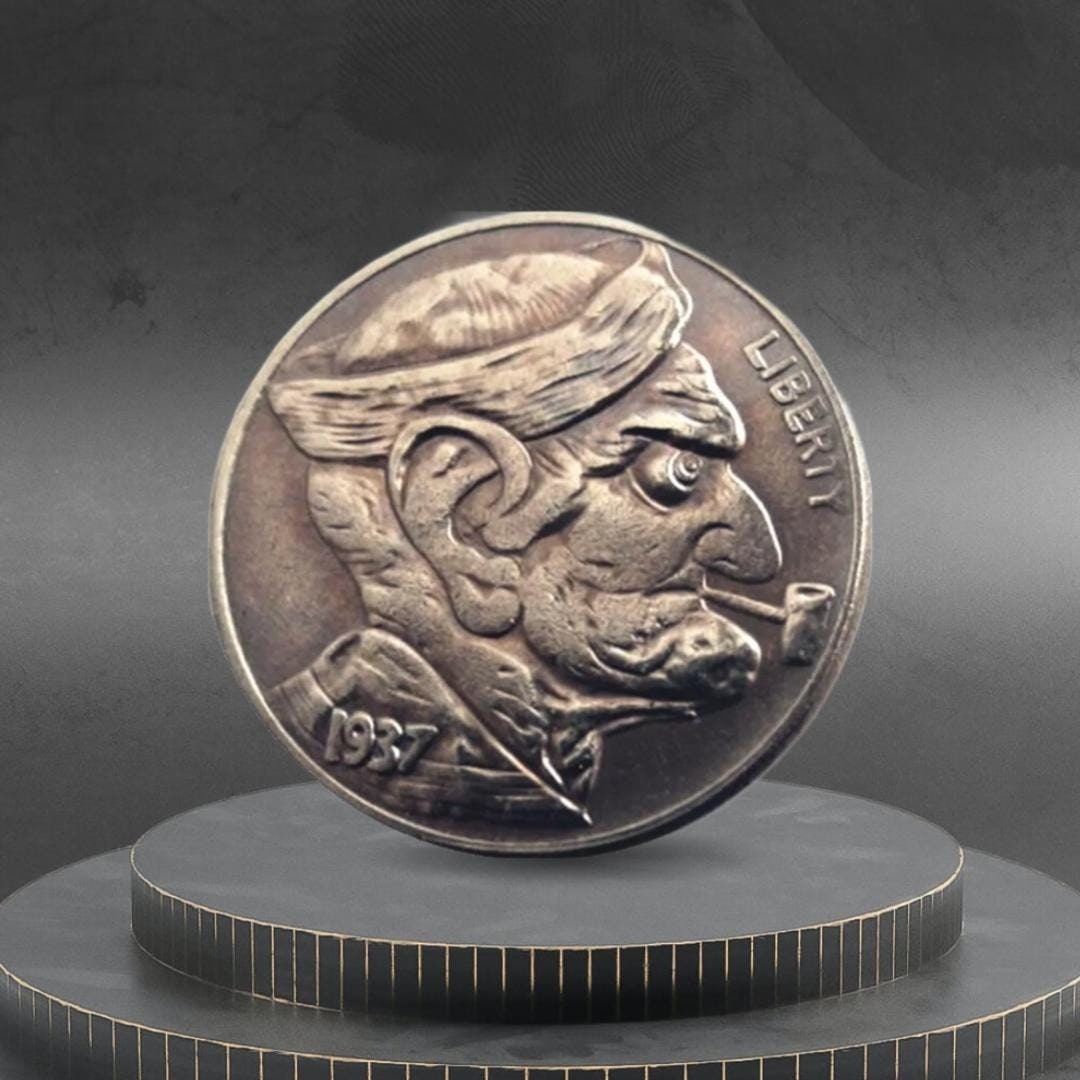 Hobo Coin Old Man Navy Military Ocean Sea Smoking American Custom Coin ...