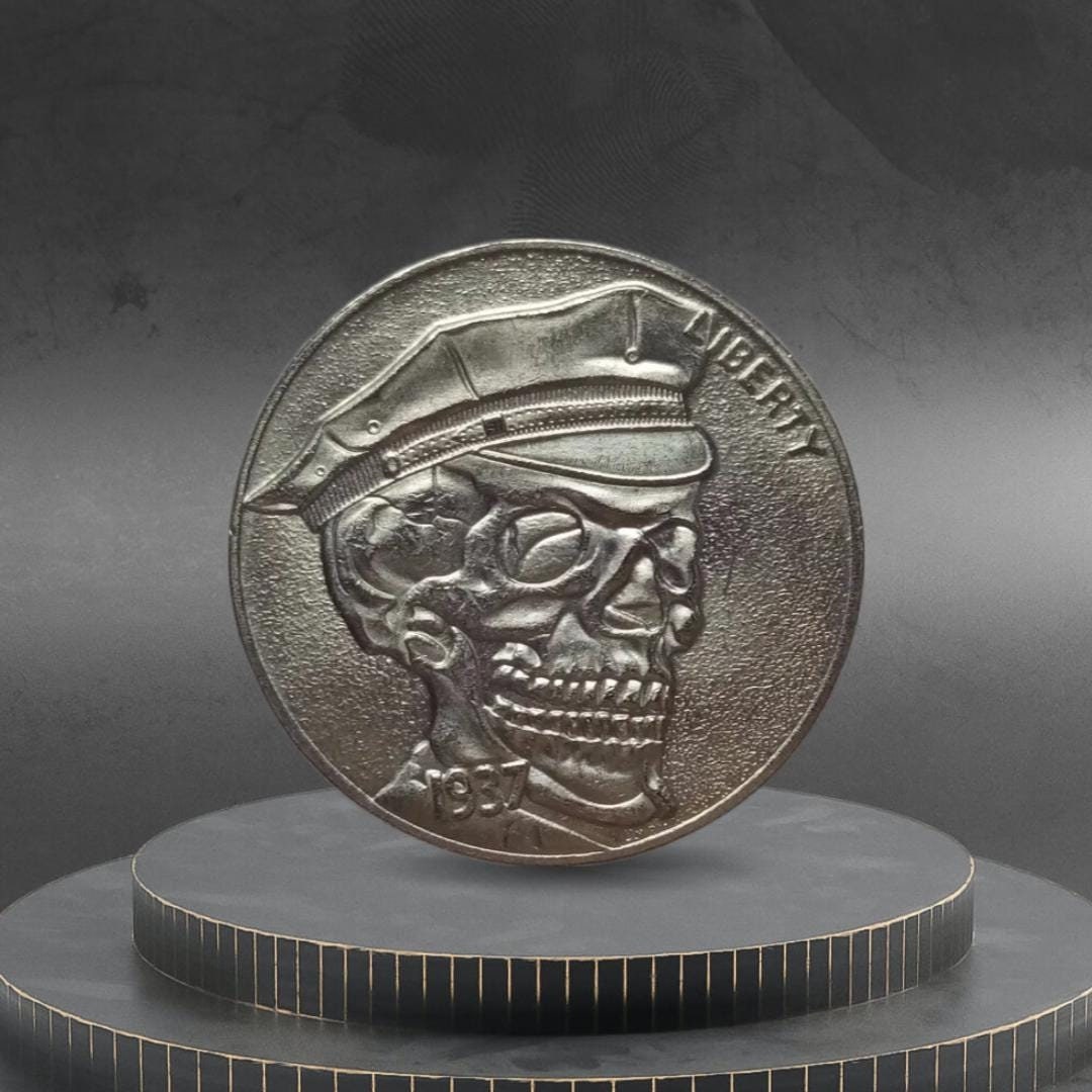 Hobo Coin Skull Old Police Man Cop Civil Servant Art American Custom ...