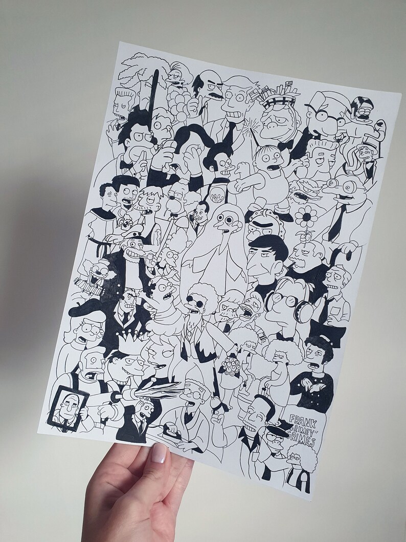 The Simpsons Characters Art Print A4 - Etsy