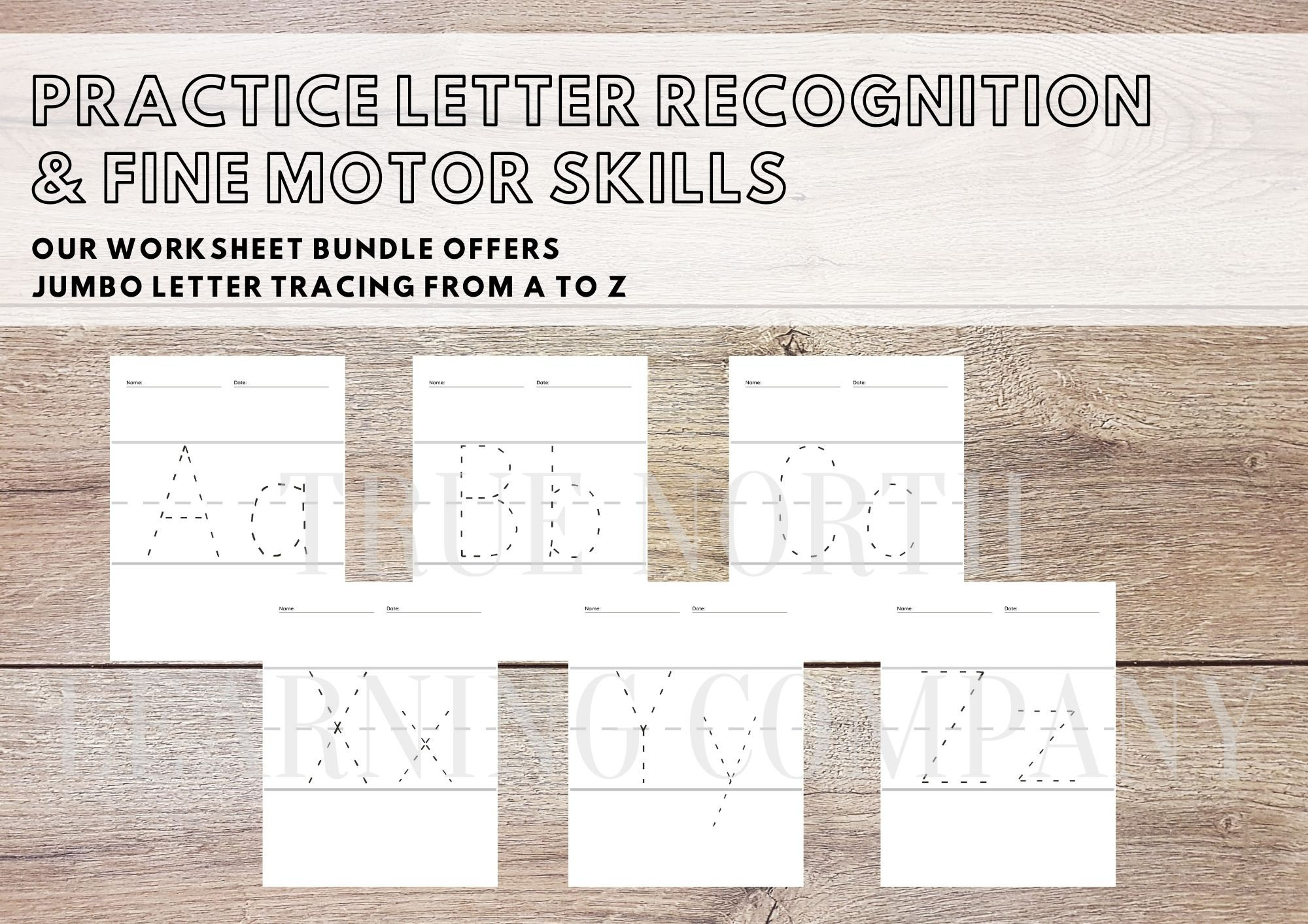 JUMBO ABC Letter Tracing Worksheets // Toddler Preschool Homeschool - Etsy
