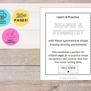 Symmetry Tracing & Drawing Worksheet Bundle // Preschool - Etsy