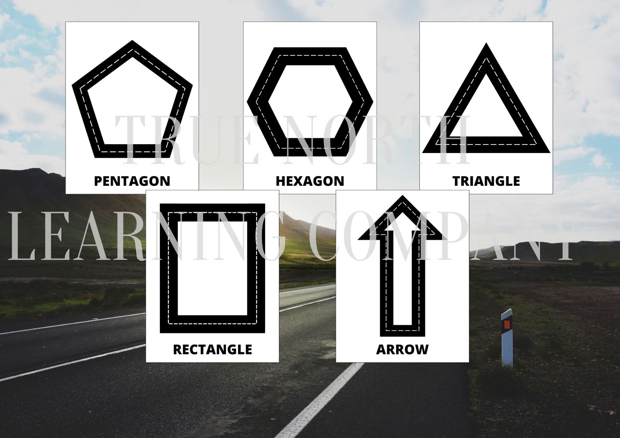 ROAD SHAPES Shape Tracing Activity Roadmaps - Etsy