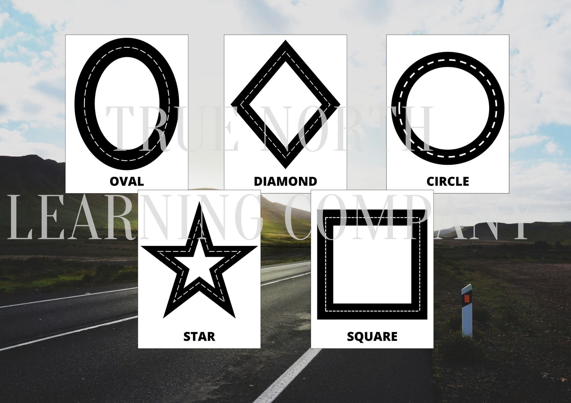 ROAD SHAPES Shape Tracing Activity Roadmaps - Etsy