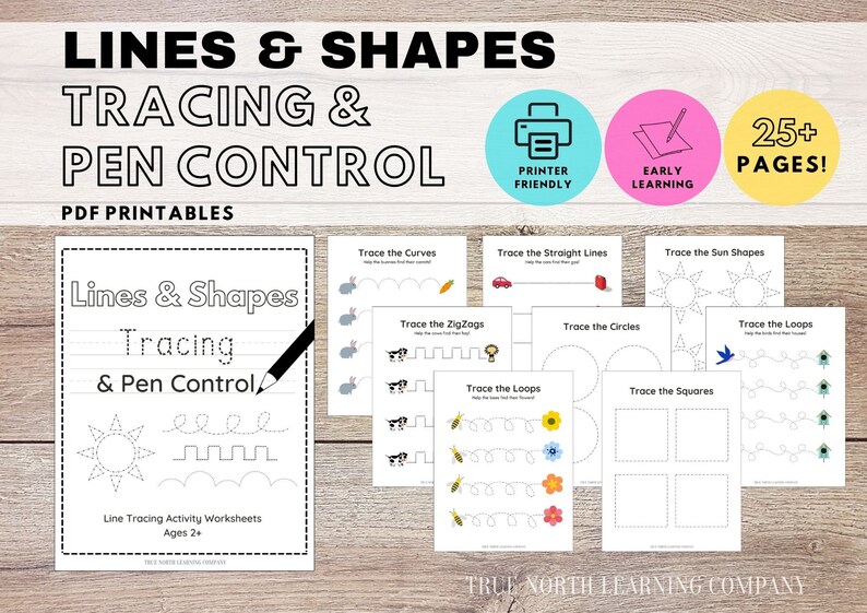 Lines and Shapes Tracing & Pen Control // Preschool Fine Motor ...
