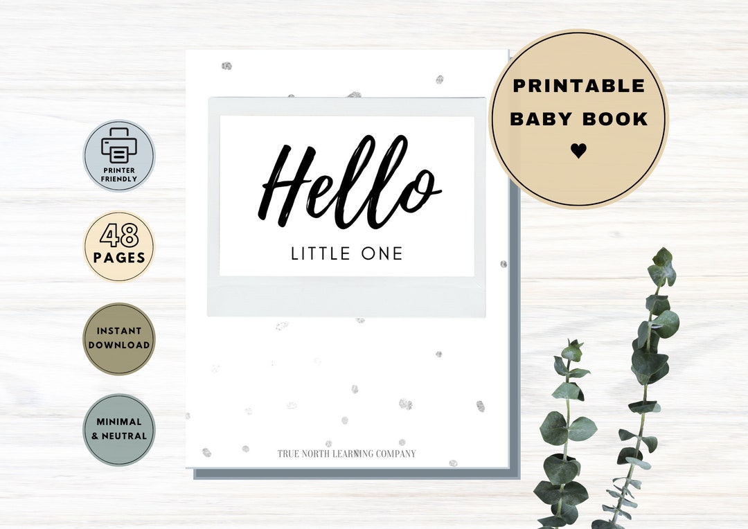 Digital Baby Memory Book // Printable Baby Book Pages // Minimalist ...