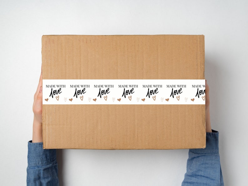 Made With Love, Editable Packing Tape, Small Business Templates ...