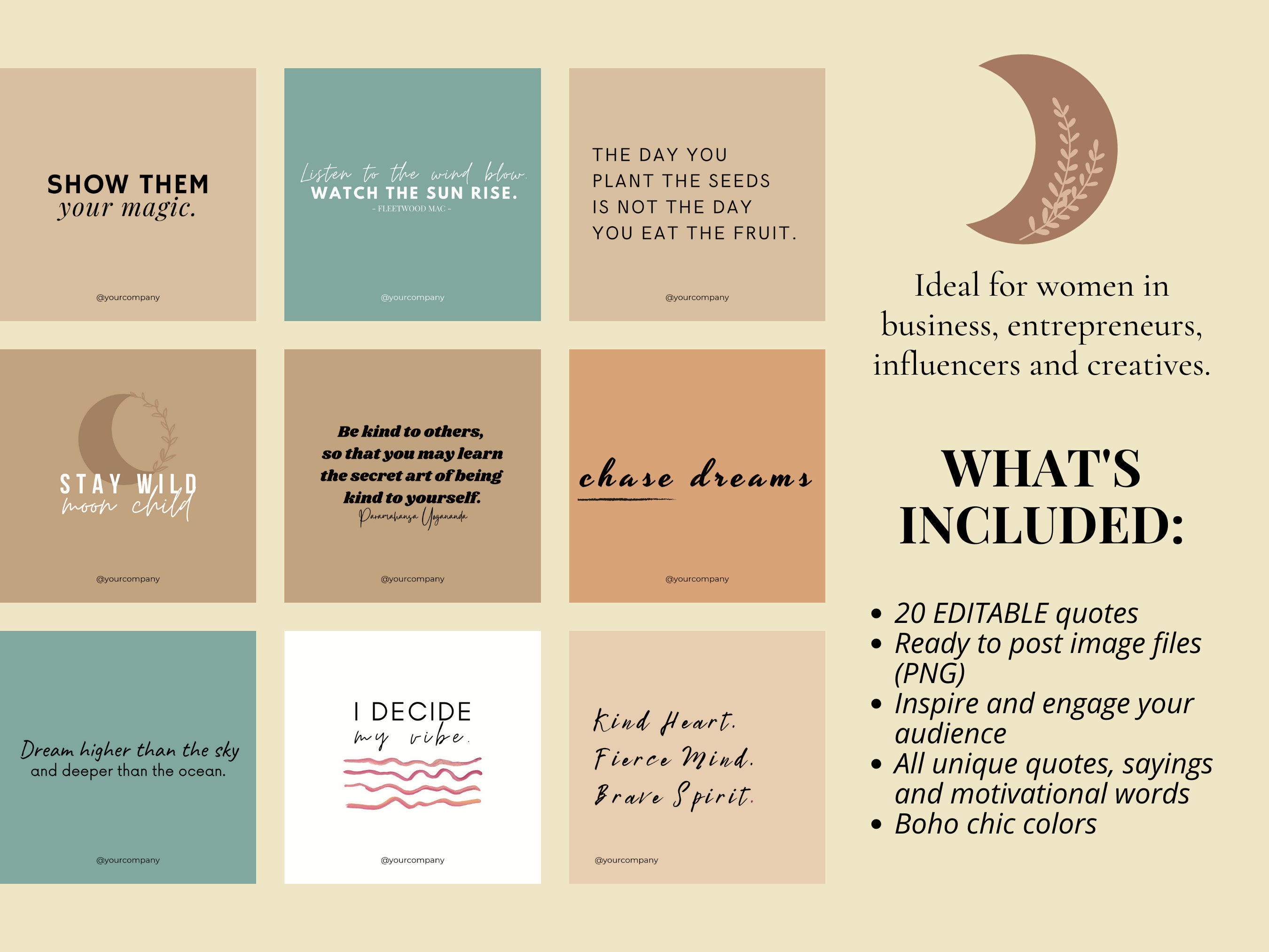 Boho Chic | Inspirational Quotes for Instagram | Motivational Quotes ...