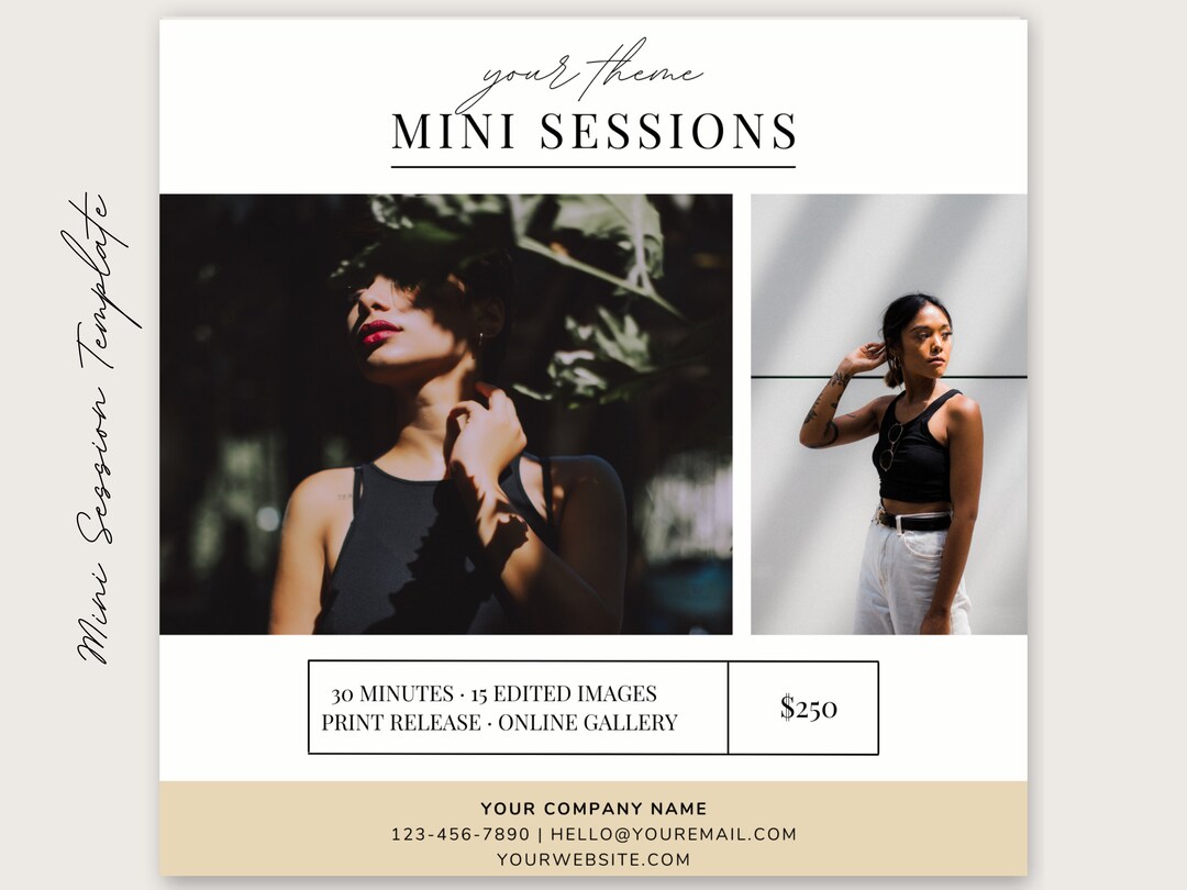 Classic Mini Session Template | Mini Sessions | Photography Templates ...