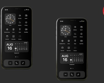 Iphone 14 Ios 17 Dark Mode Icons Pack - Etsy UK