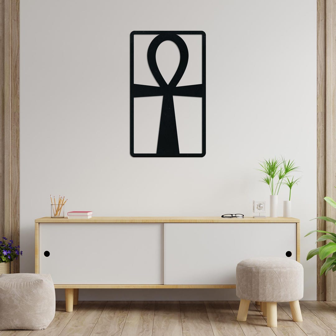 Arkh Symbol Metal Wall Art, Egyptian Ankh Cross Decor, Spiritual Gift ...