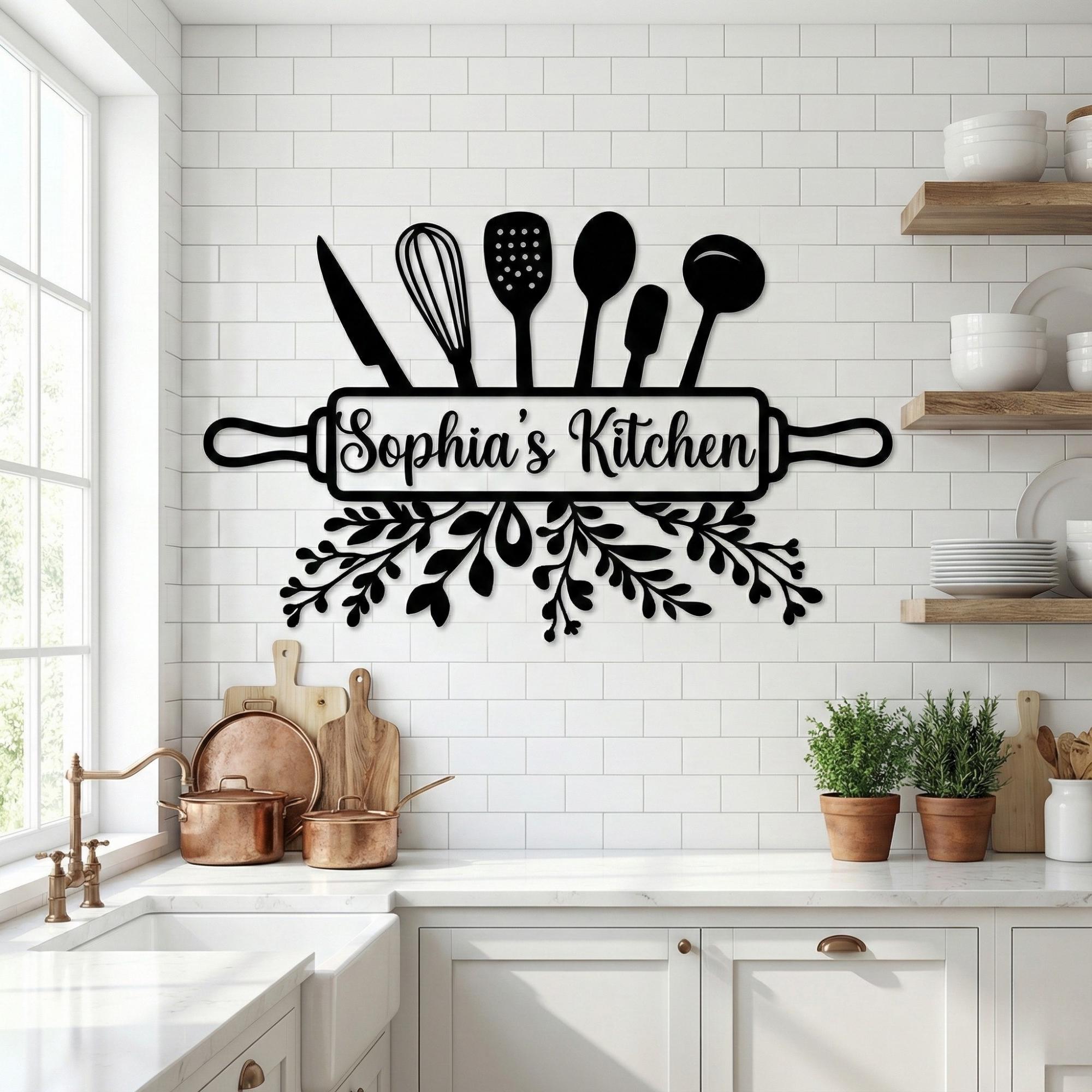 Custom Kitchen Metal Sign, Metal Wall Art, Farmhouse Kitchen Decor ...