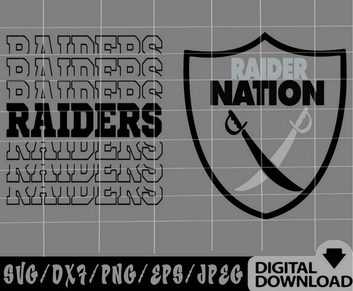 Raiders On Repeat Svg/ Raider Nation And Swords Svg/ Layered | Etsy