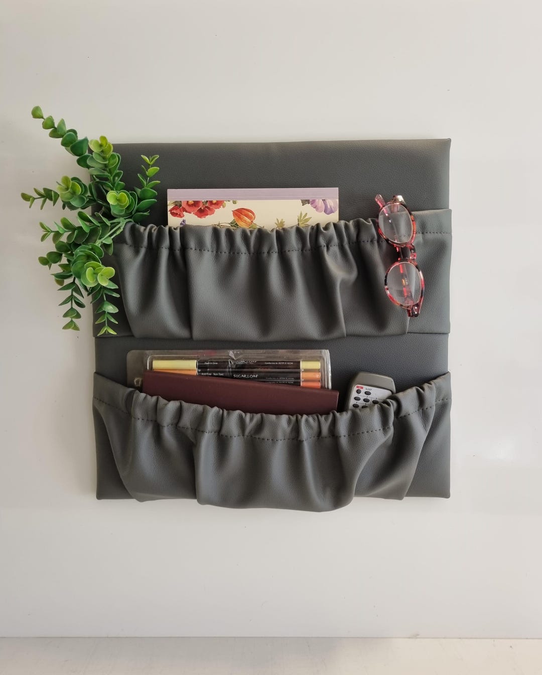 Caravan Wall Storage Pocket, Square 400mm X400mm Faux Leather RV ...