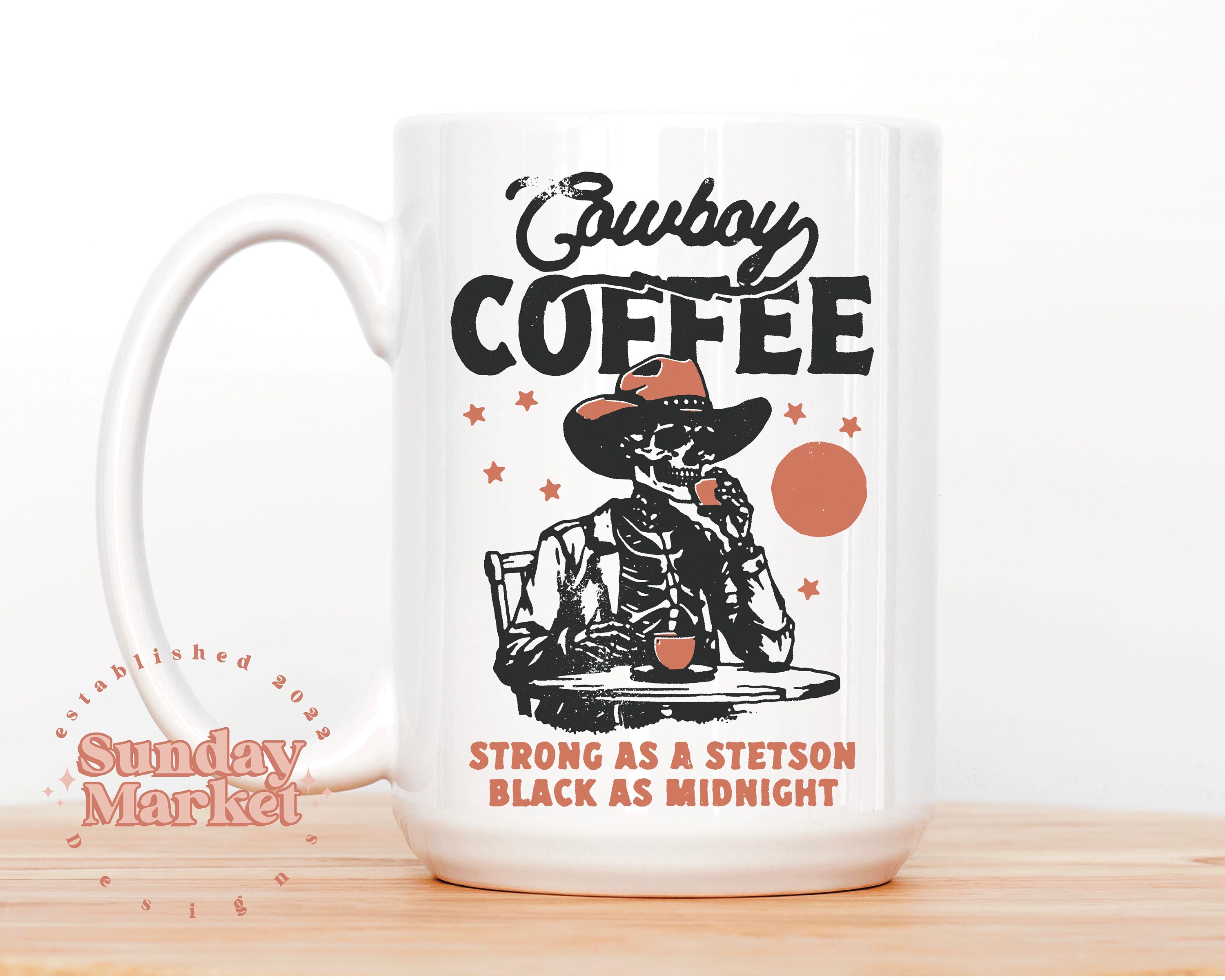 Cowboy Coffee Mug, Vintage Western Mug, Skeleton Cowboy, Gift for ...