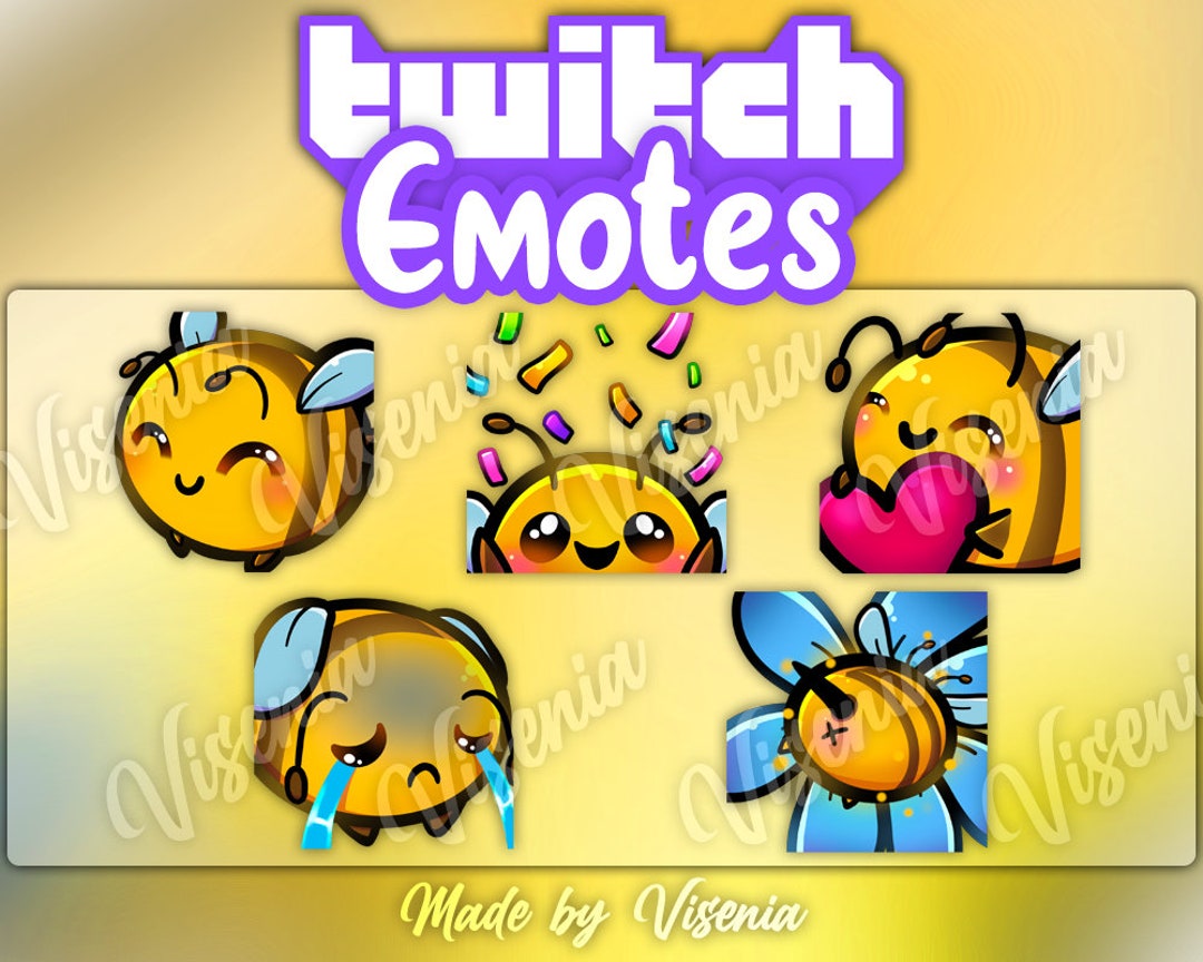 Kawaii Bee Emotes 28x28 56x56 112x112 Twitch, Youtube, Discord, Animal ...