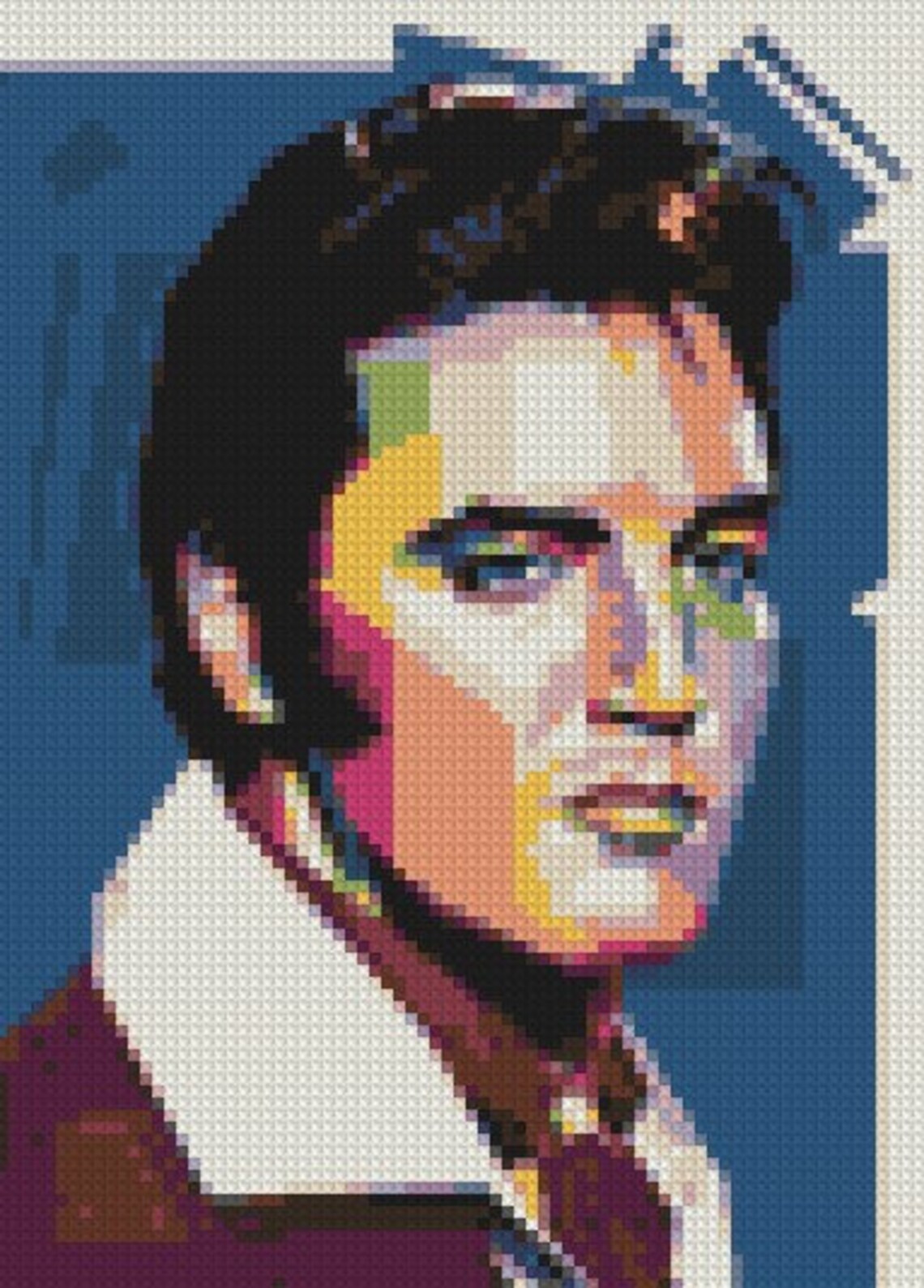 Cross Stitch PDF Pattern Elvis Presley Aida 20 Mini Elvis | Etsy