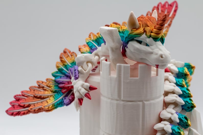 Alicorn Dragon - Articulated 3D Printed Dragon - Etsy