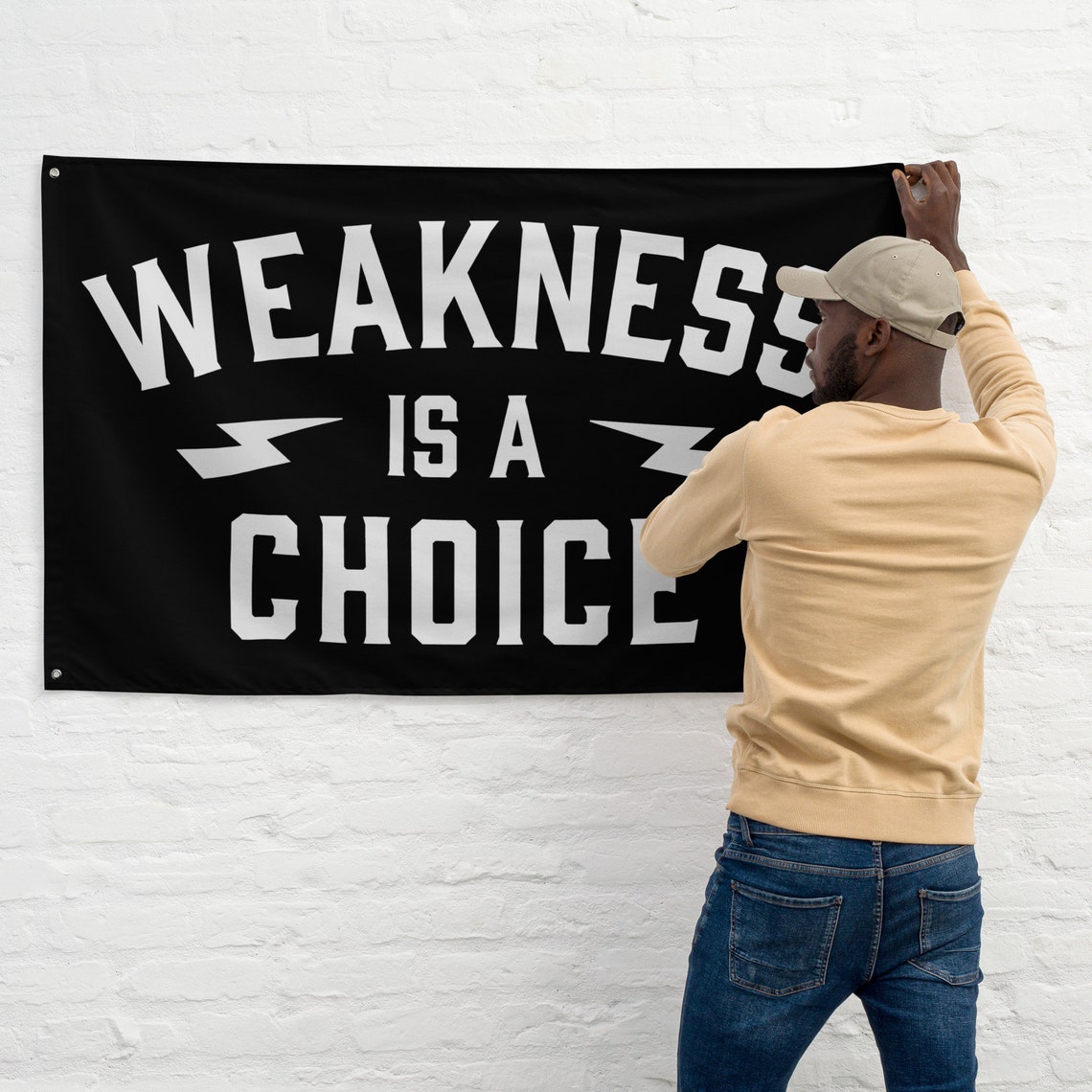Weakness is a Choice Home Gym Banner Flag - Etsy