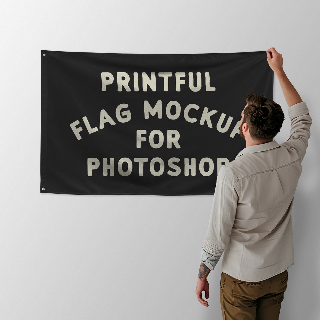 Printful Flag Mockup for Photoshop Digital Download - Etsy